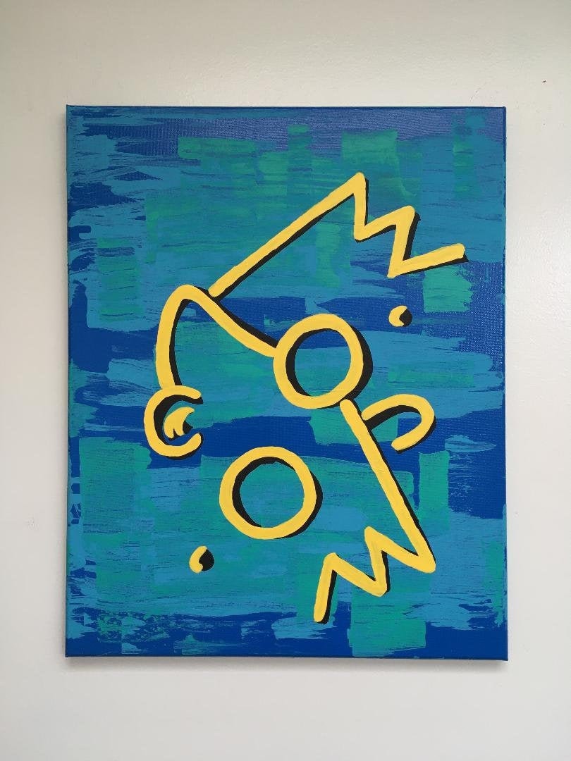 Bart Simpson Painting the Simpsons Art Comic Art Acrylic Movie Artwork ...