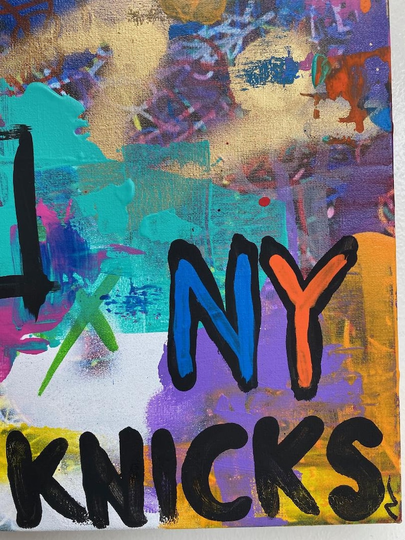 New York Knicks Art New York City Painting NYC Pop Art NBA Basketball ...