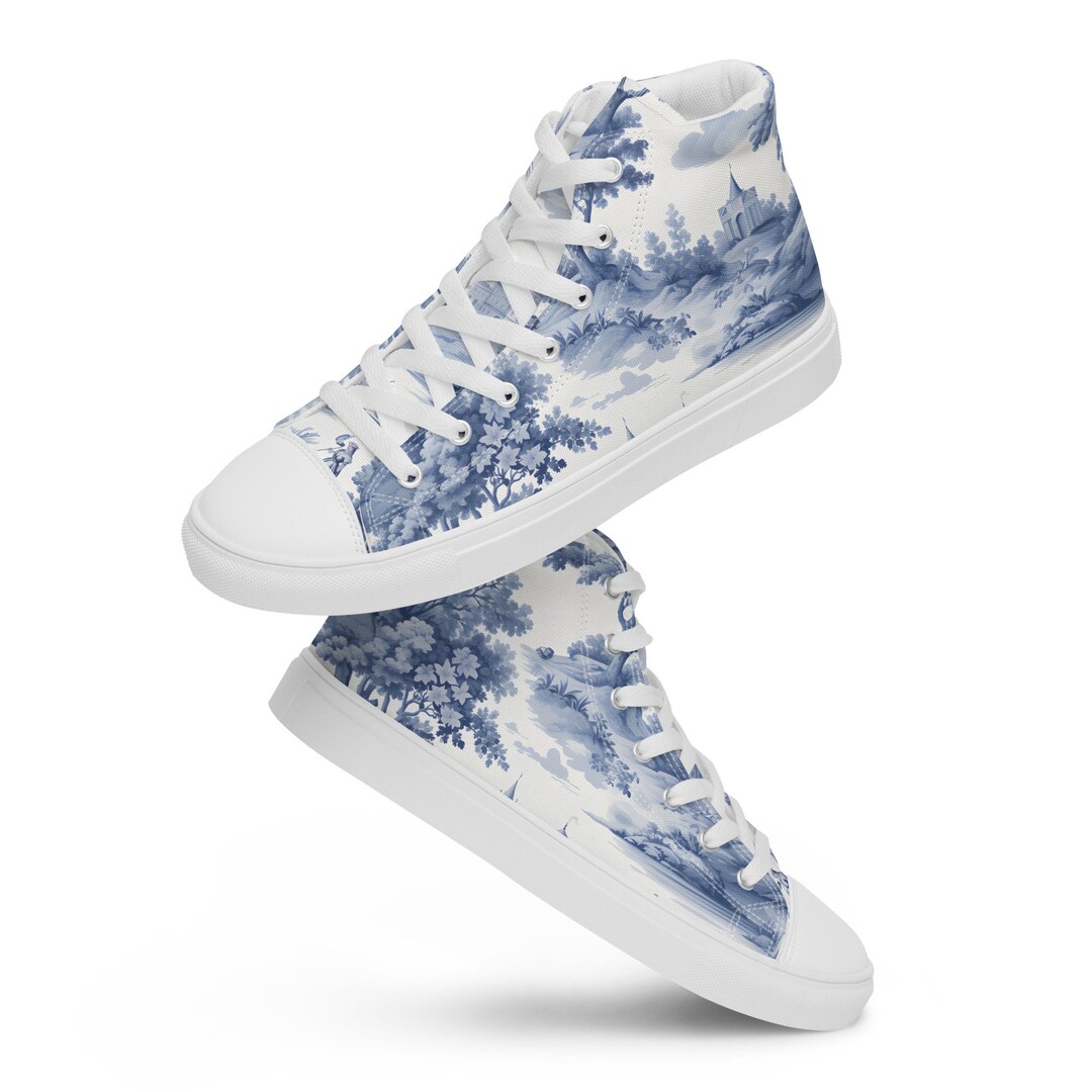 Toile De Jouy Womens High Top Canvas Shoes - Etsy