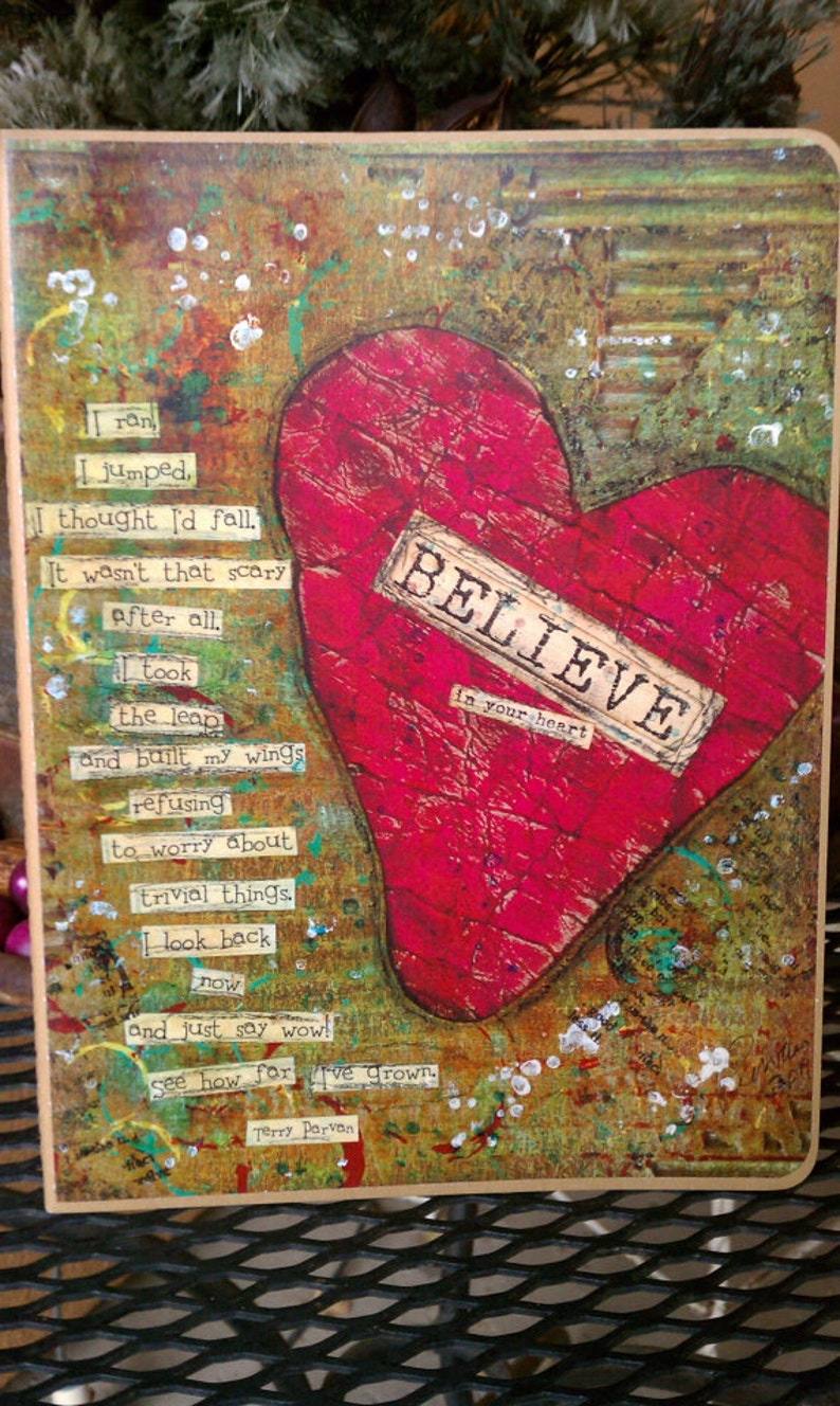 Believe in Your Heart Art Card - Etsy
