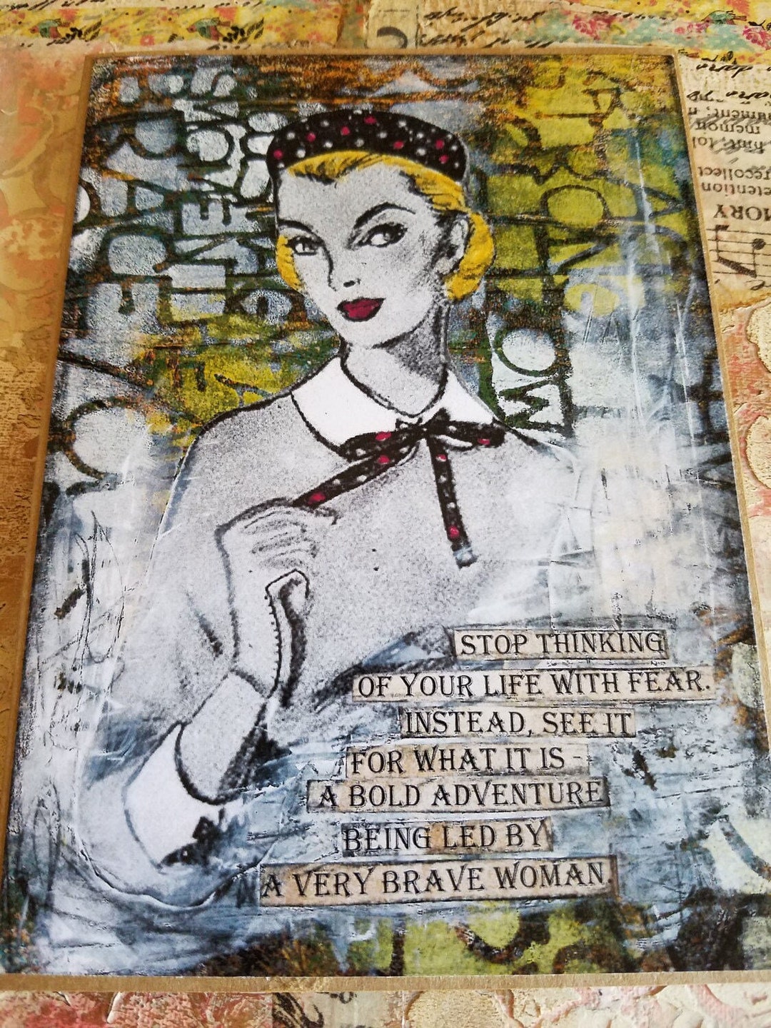 Very Brave Woman Art Card - Etsy