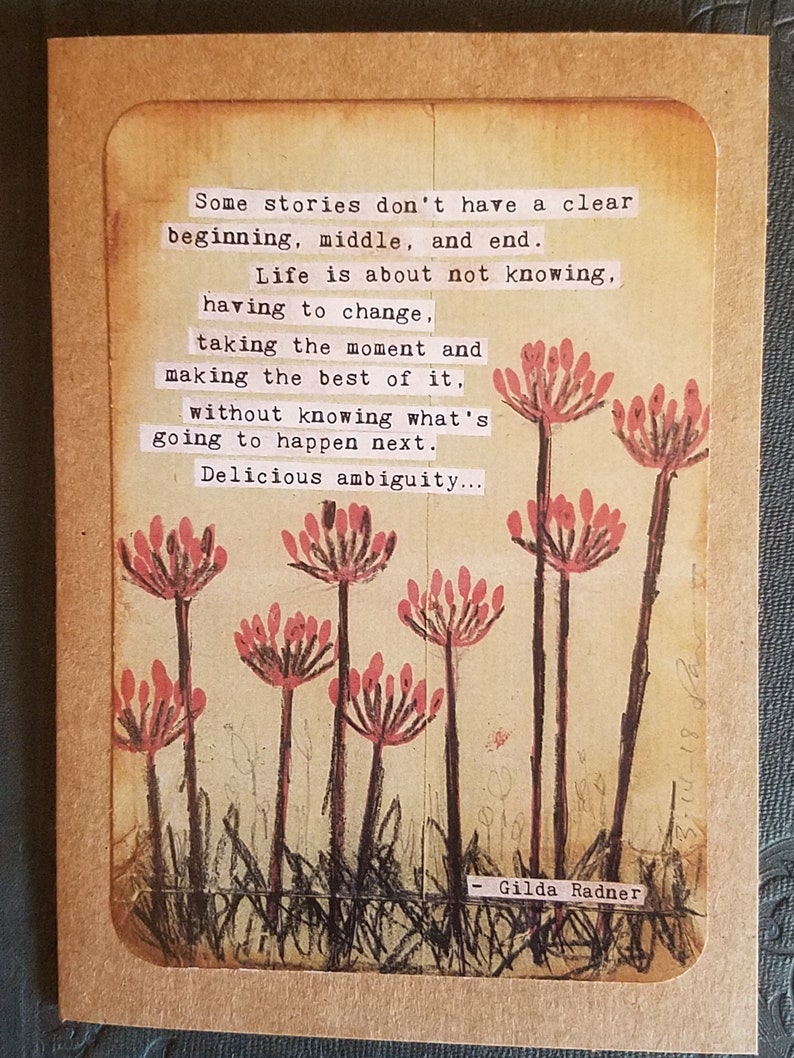 Gilda Radner Quote on Delicious Ambiguity Art Card - Etsy Australia