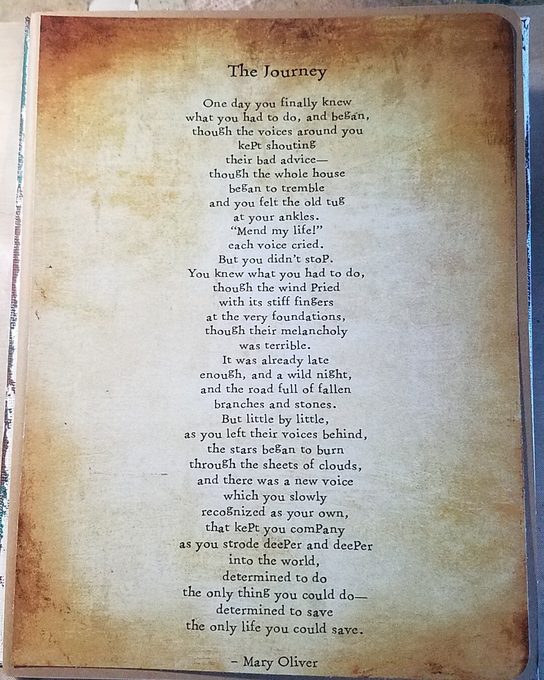 The Journey by Mary Oliver Art Journal - Etsy