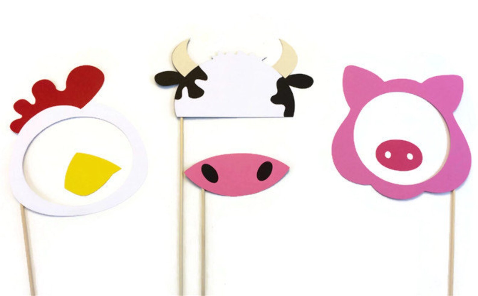 Photo Booth Props Farm Animal Themed Prop Set Barnyard Party - Etsy