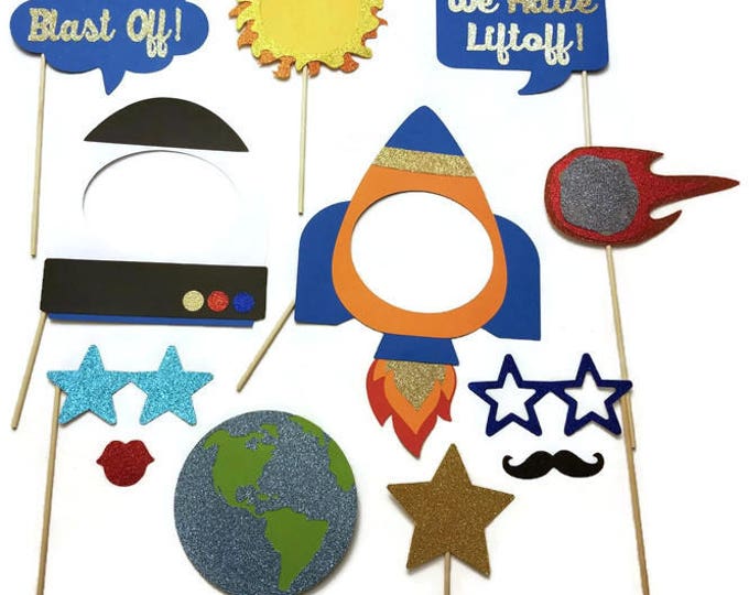 Space Themed Photo Booth Props- 12pc Prop Set - Etsy