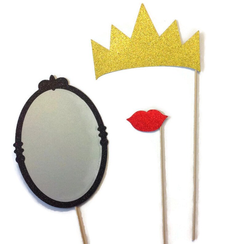 Photo Booth Props Snow White Themed Glitter 9 Piece Set | Etsy