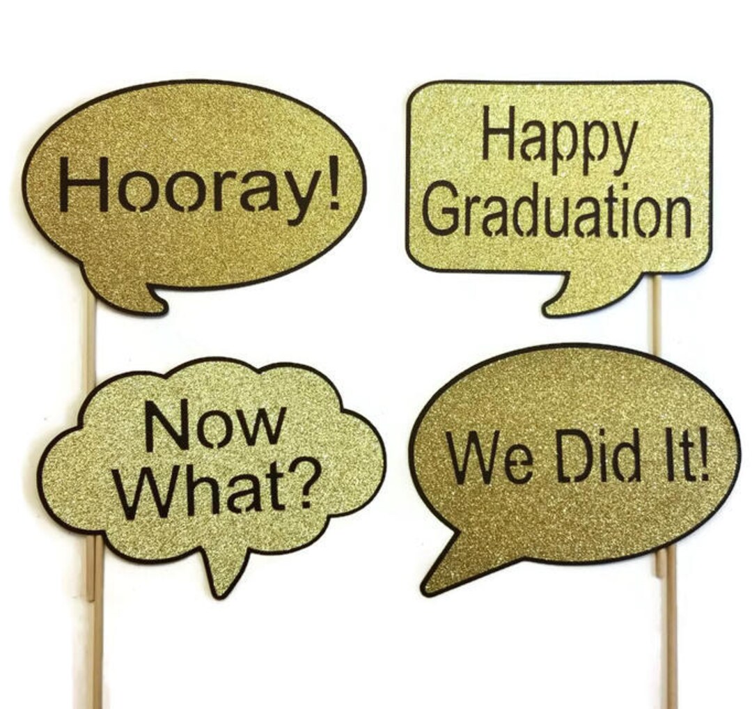 Graduation Photo Booth Props- Graduation Party- 4 Piece Set With ...