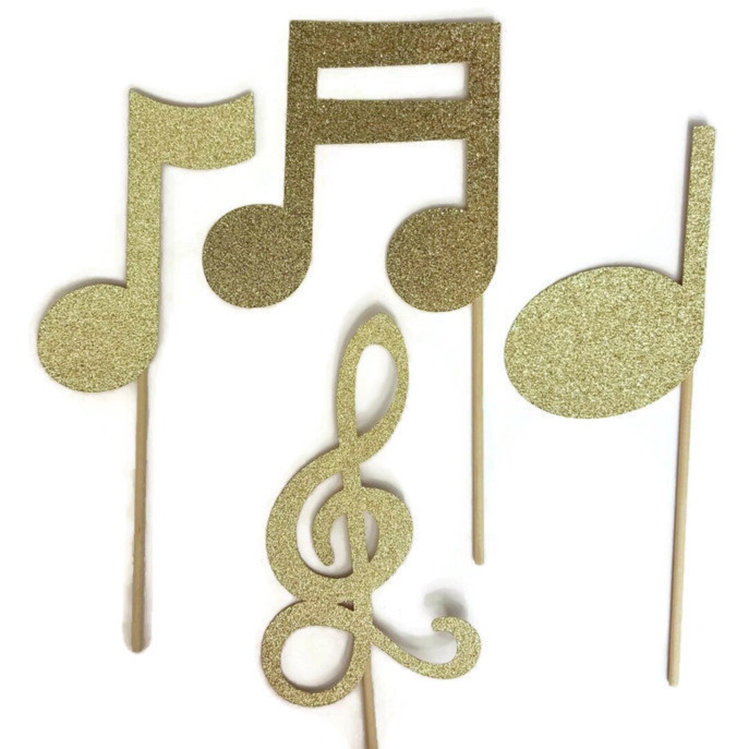 Photo Booth Props Music Notes With Glitter Photo Booth Prop With ...