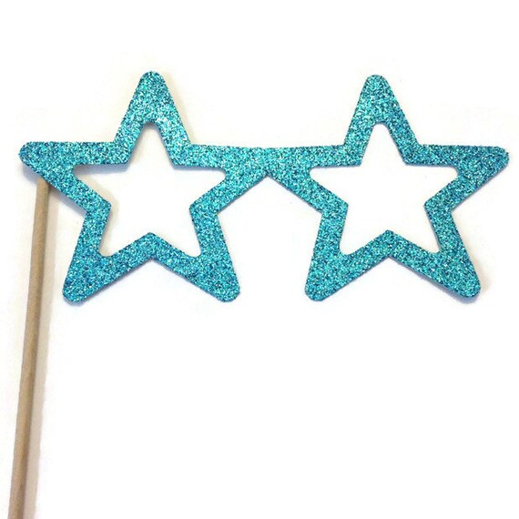 Photo Booth Prop Star Glasses Photo Booth Prop with GLITTER | Etsy
