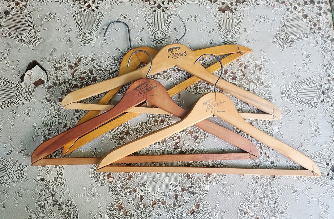 Vintage Wood Hangers Advertising Pogues Cincinnati Department Store - Etsy