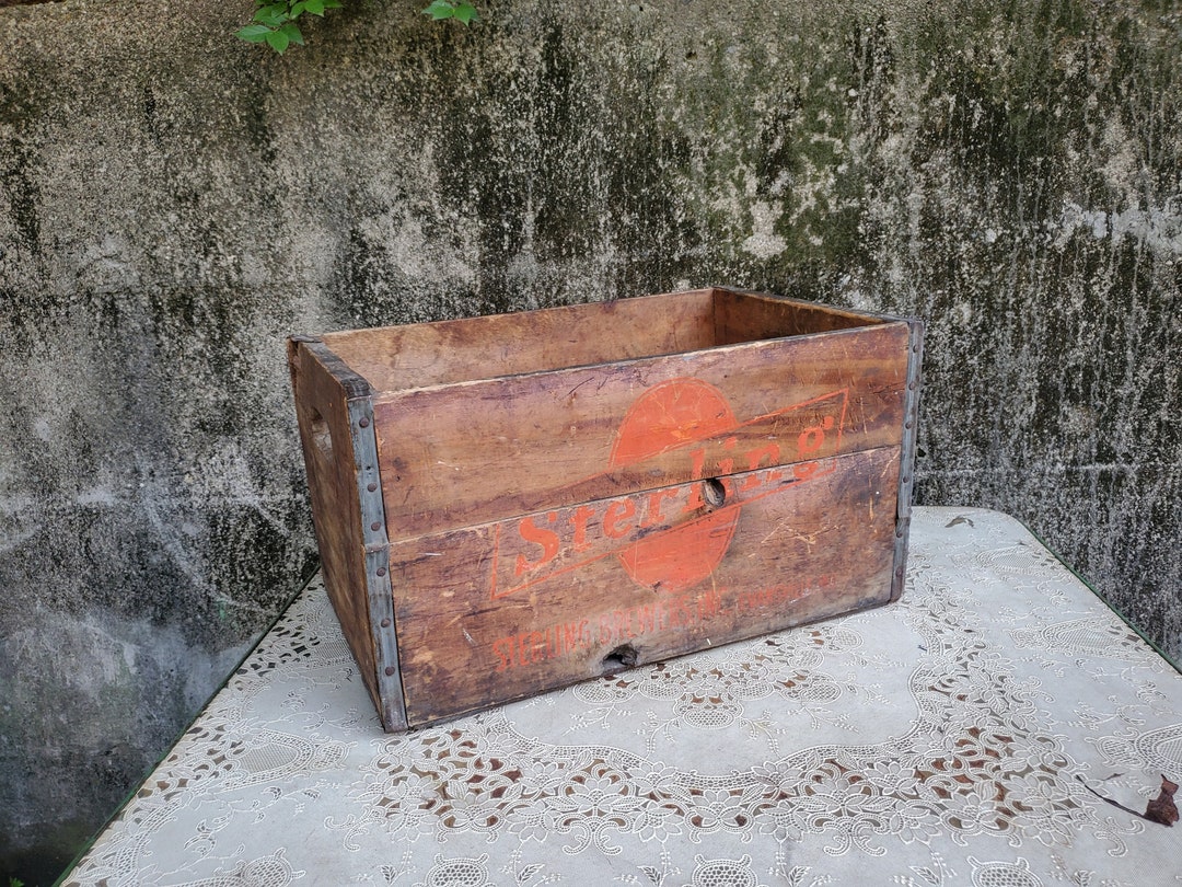 Antique Rustic Wood Sterling Brewers Crate Evansville Indiana - Etsy