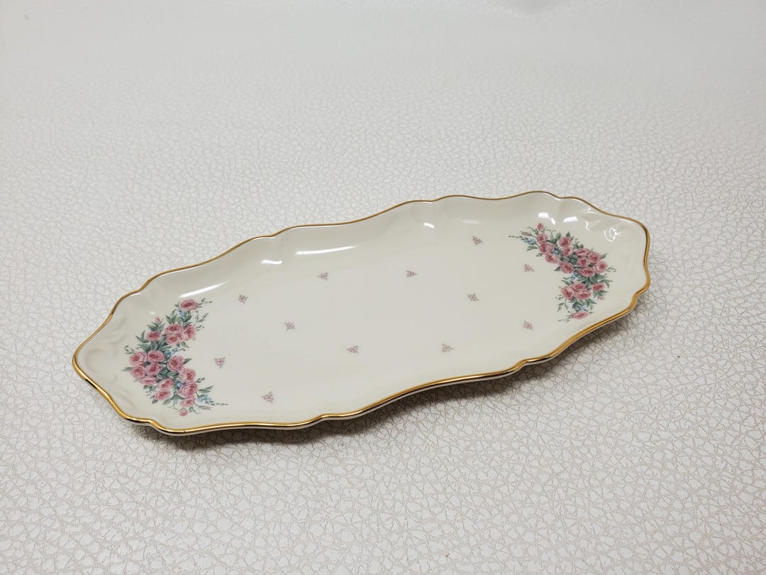 Vintage Lenox Petite Rose Relish Dish - Etsy