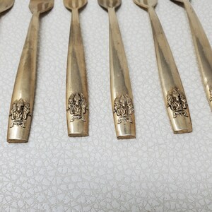 Vintage Siam Bronze Erawan Elephant Pattern Flatware Salad Forks Set of ...