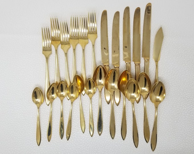 Dirigold Dirilyte Vintage Bronze Flatware 25 Piece Set Regal Pattern ...