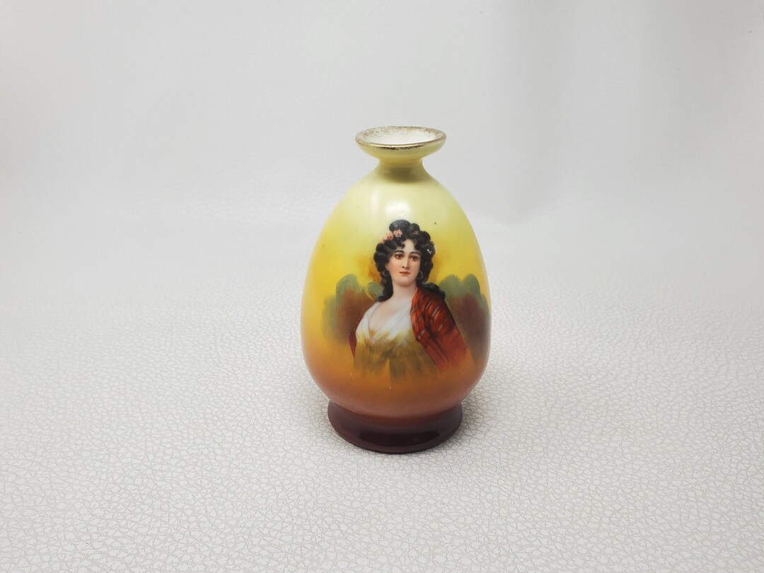 Antique Robert Hanke Portrait Vase Signed Austria - Etsy