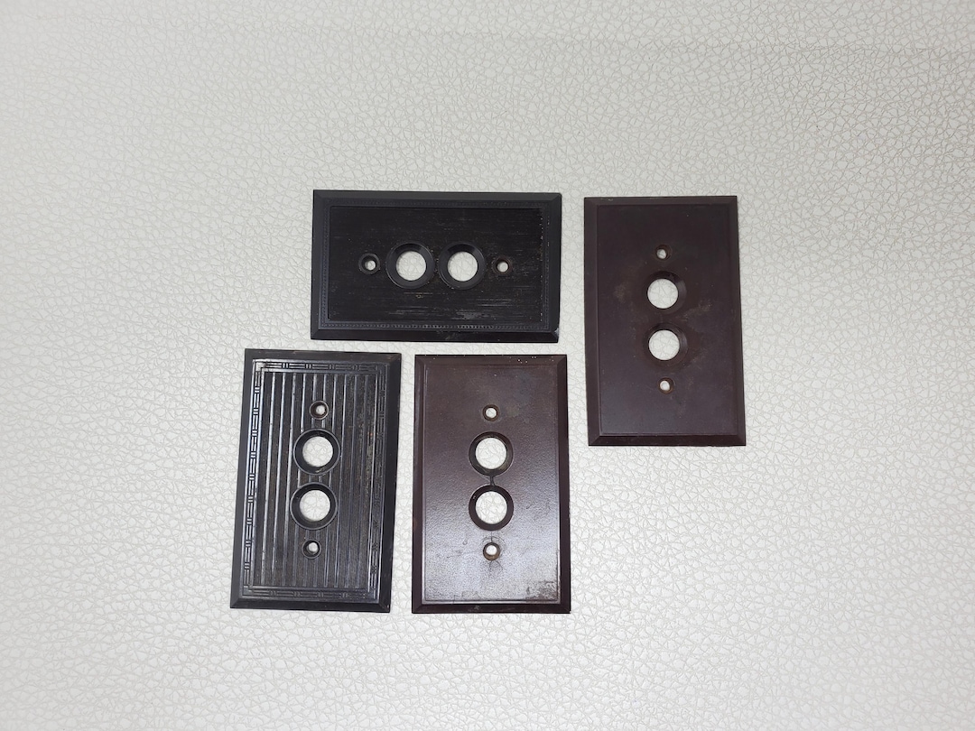 Antique Bakelite Double Push Button Switch Plates Set of Four - Etsy