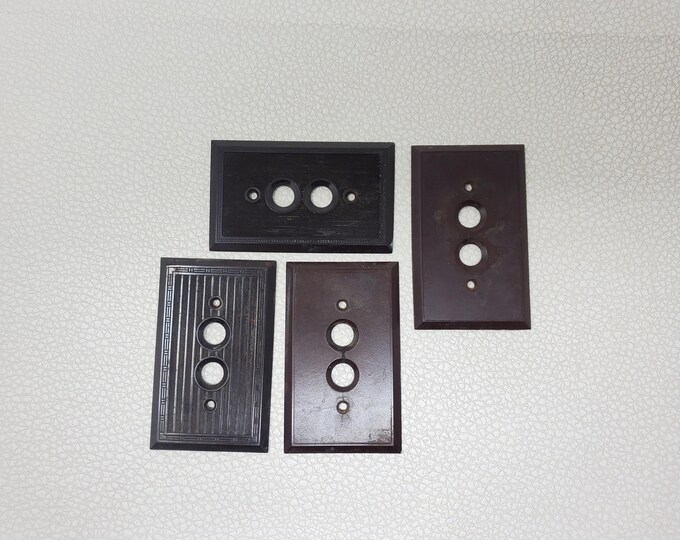 Antique Bakelite Double Push Button Switch Plates Set of Four - Etsy