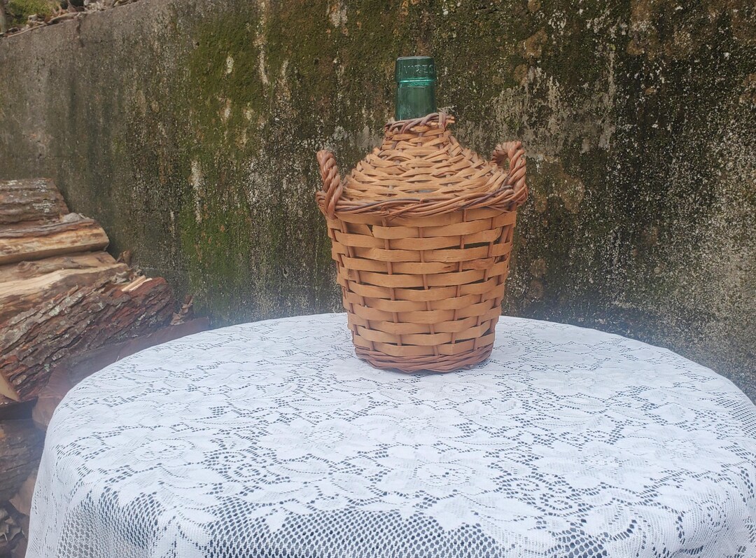 Vintage Wicker Wrapped Viresa Demijohn Large 13 Inch - Etsy