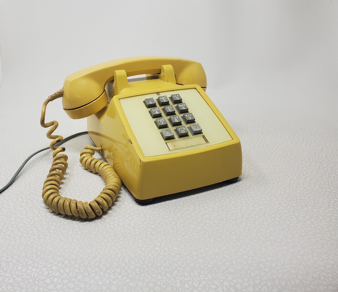 Vintage Yellow Push Button Phone Office Telephone Western Electric - Etsy