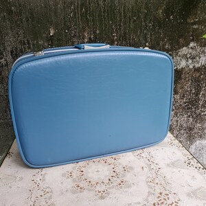 Vintage Blue Stacking Suitcases Two Piece Set Plus Cosmetic Bag - Etsy