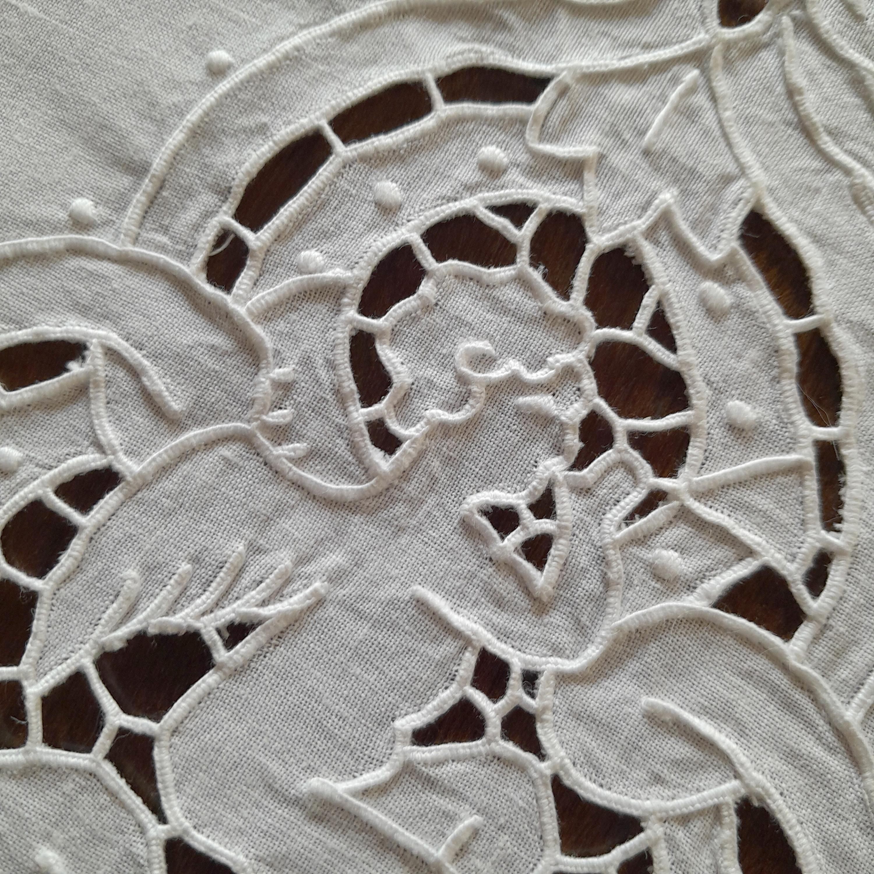 Embroidered Angel and Flowers, White Cotton Curtain, Rustic Valance 32 ...