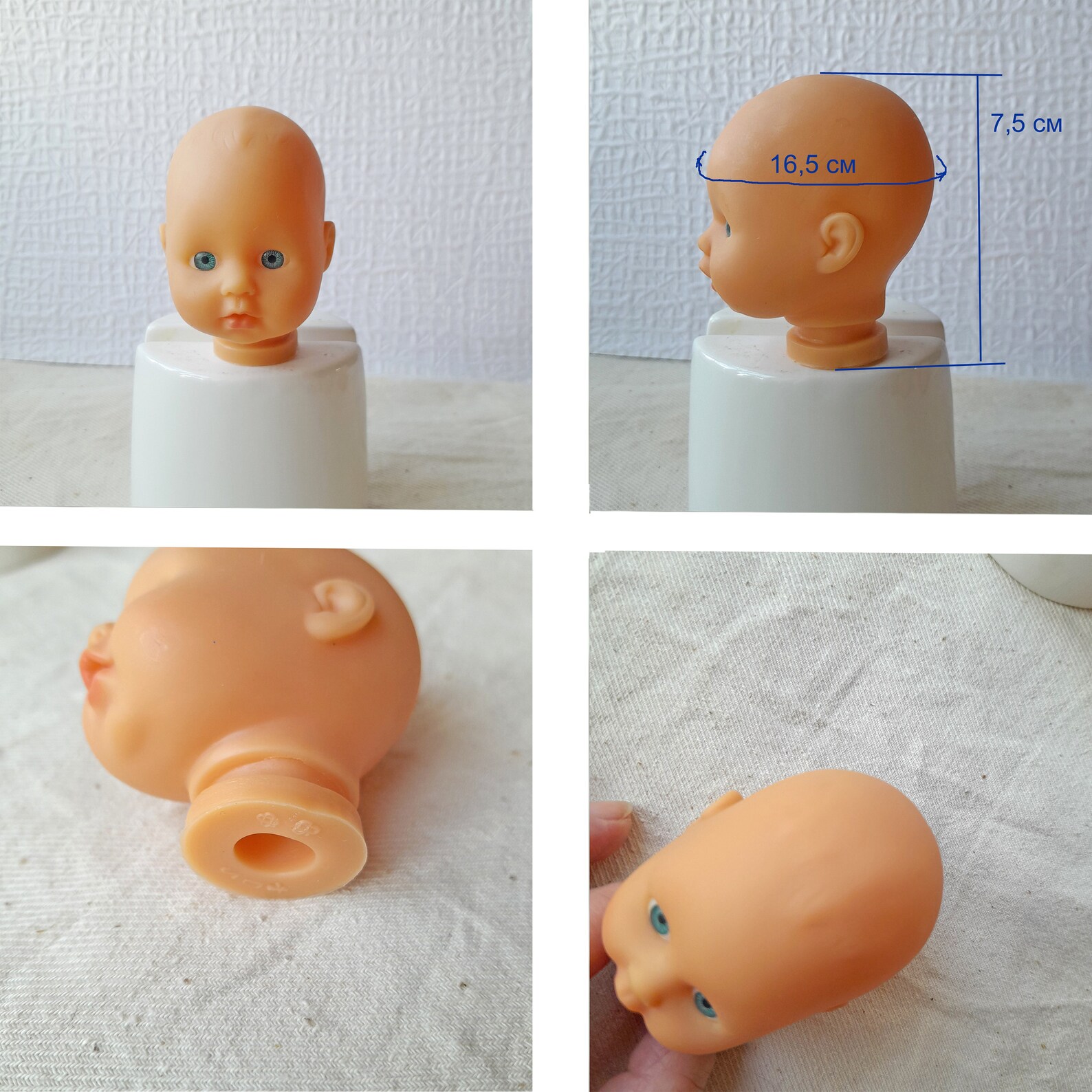 Newborn Doll Head, Vintage Vinyl Baby Doll Parts, Chubby Doll Limbs ...