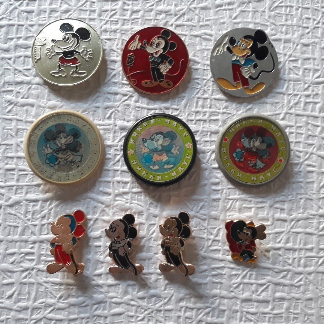 Mickey Mouse Brooch, Cartoon Character Pin, Vintage Unique Gift Idea ...