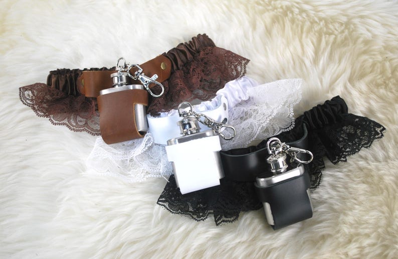 Steampunk Silk and Lace Garter With Leather Vial Holster - Etsy