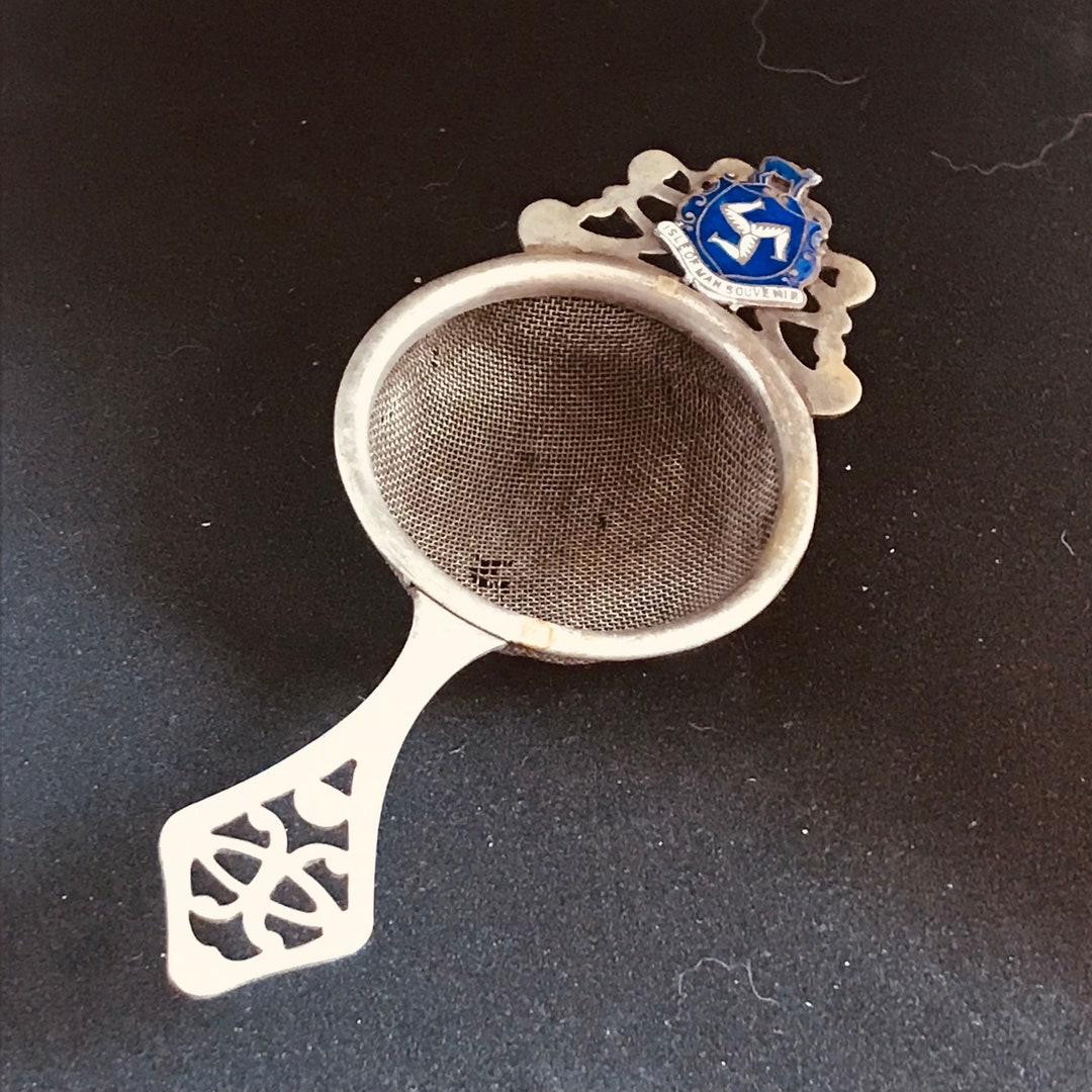 Enamel Badge EPNS Tea Strainer Isle of Man Manx Cat Legs of Man - Etsy