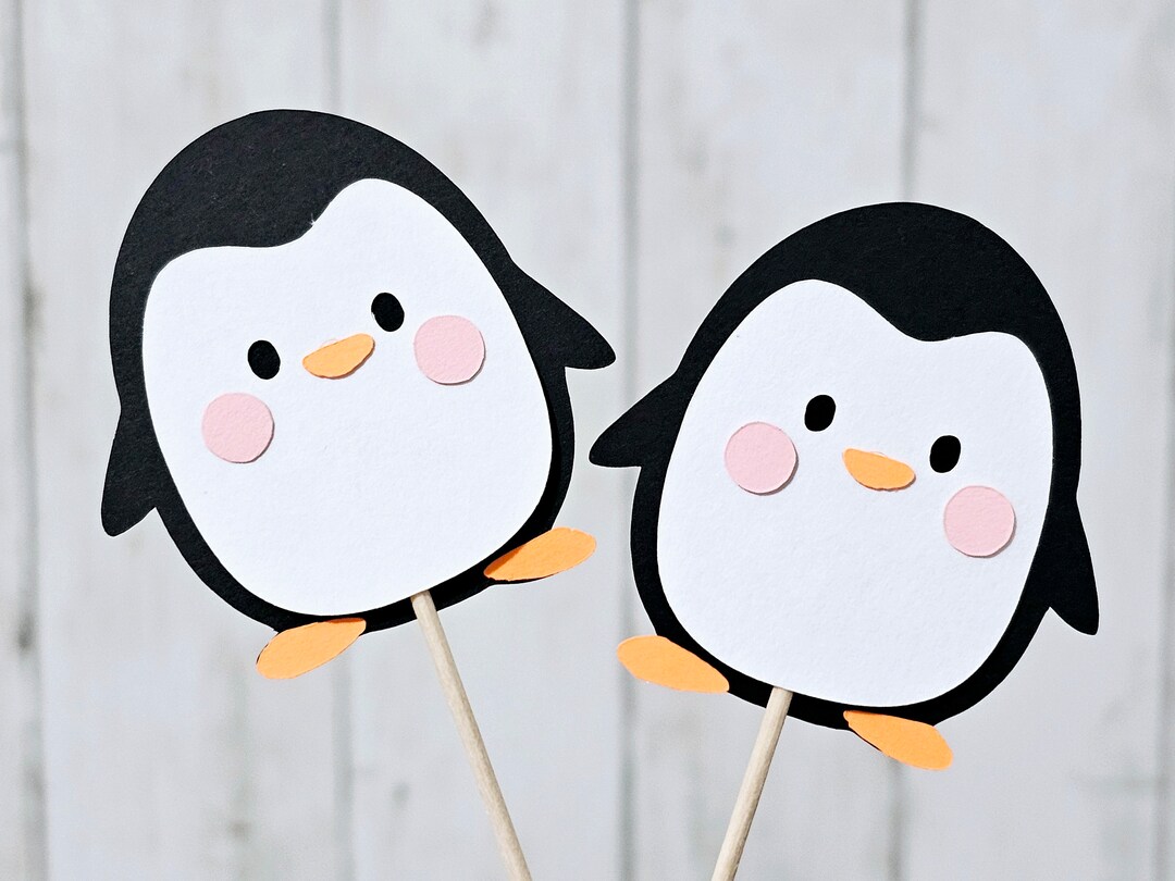 Penguin Cupcake Toppers, Penguin Birthday, Penguin Decoration - Etsy