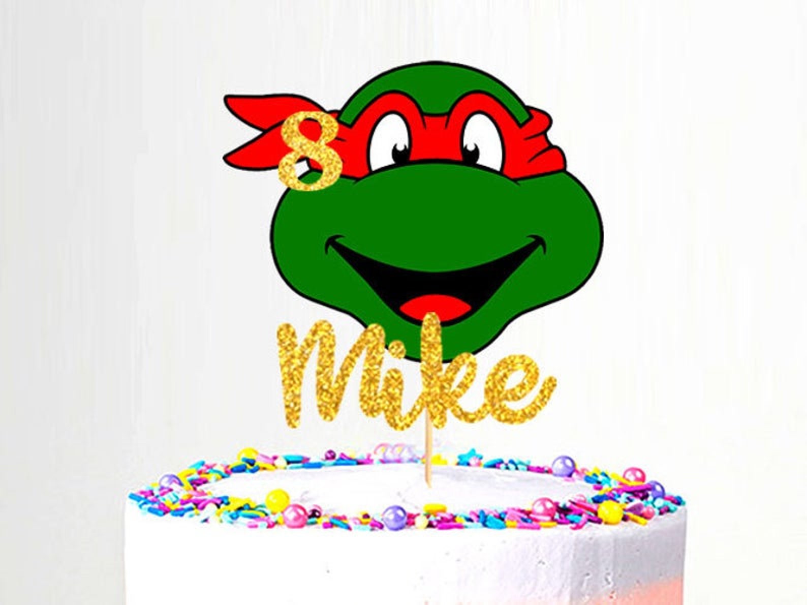 Personalized Ninja Turtle Cake Topper Etsy Personalized Ninja Turtle Cake Topper Etsy