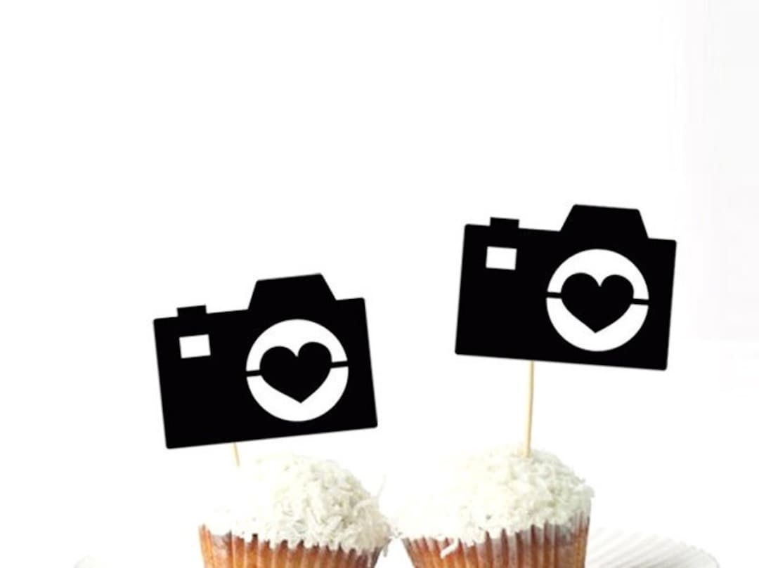 Set of 24pcs - Camera Cupcake Toppers, Party Picks - Etsy