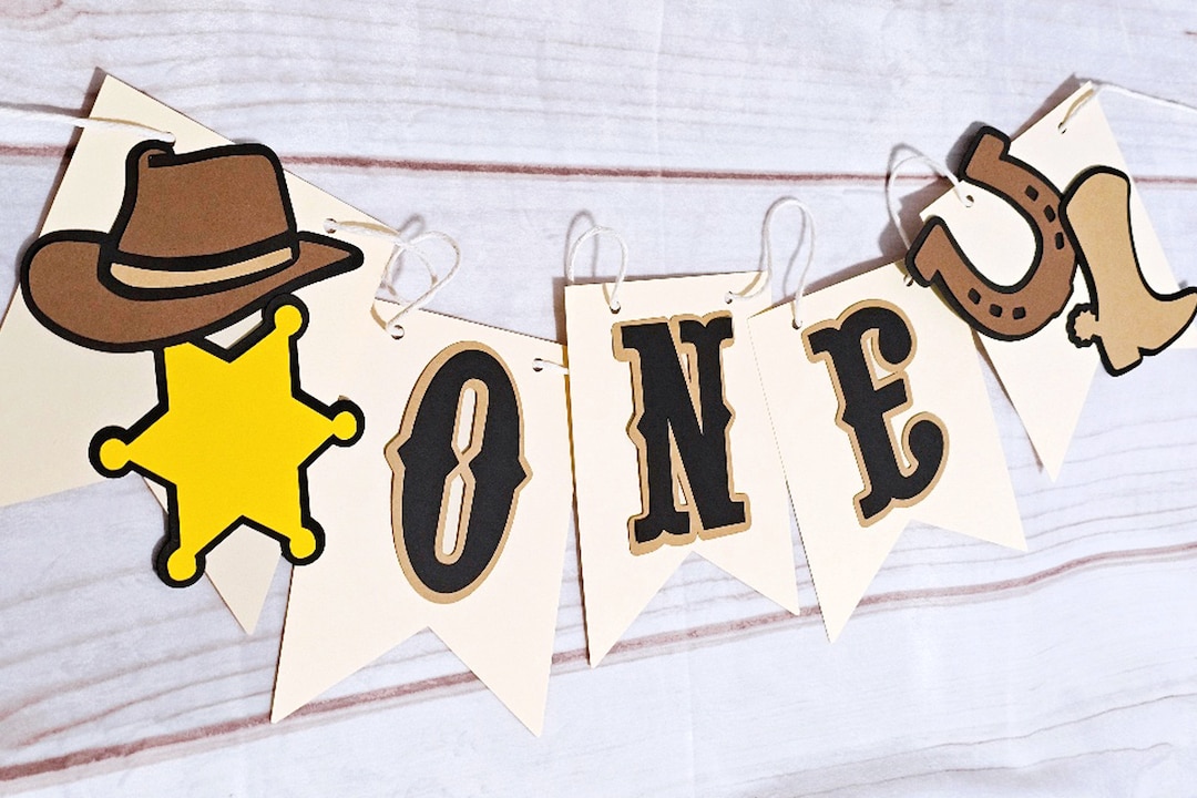 First Rodeo Banner Western Cowboy Milestone Highchair - Etsy