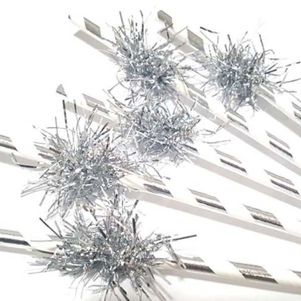 Silver Paper Straws - Etsy