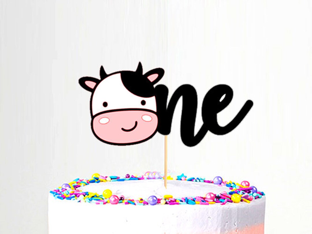 ONE Cute Cow Cake Topper - Etsy