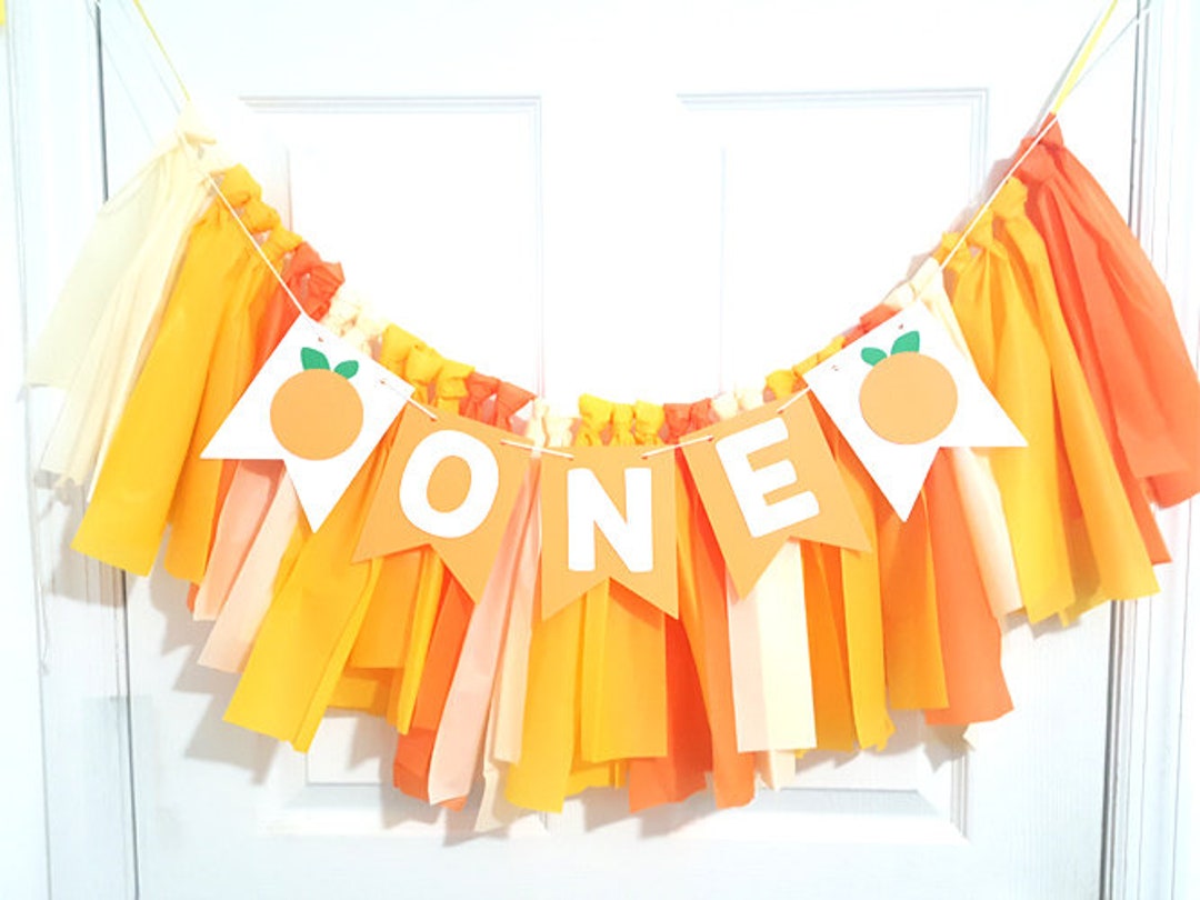 Orange Birthday High Chair Banner, Smash Cake Photo Prop. - Etsy