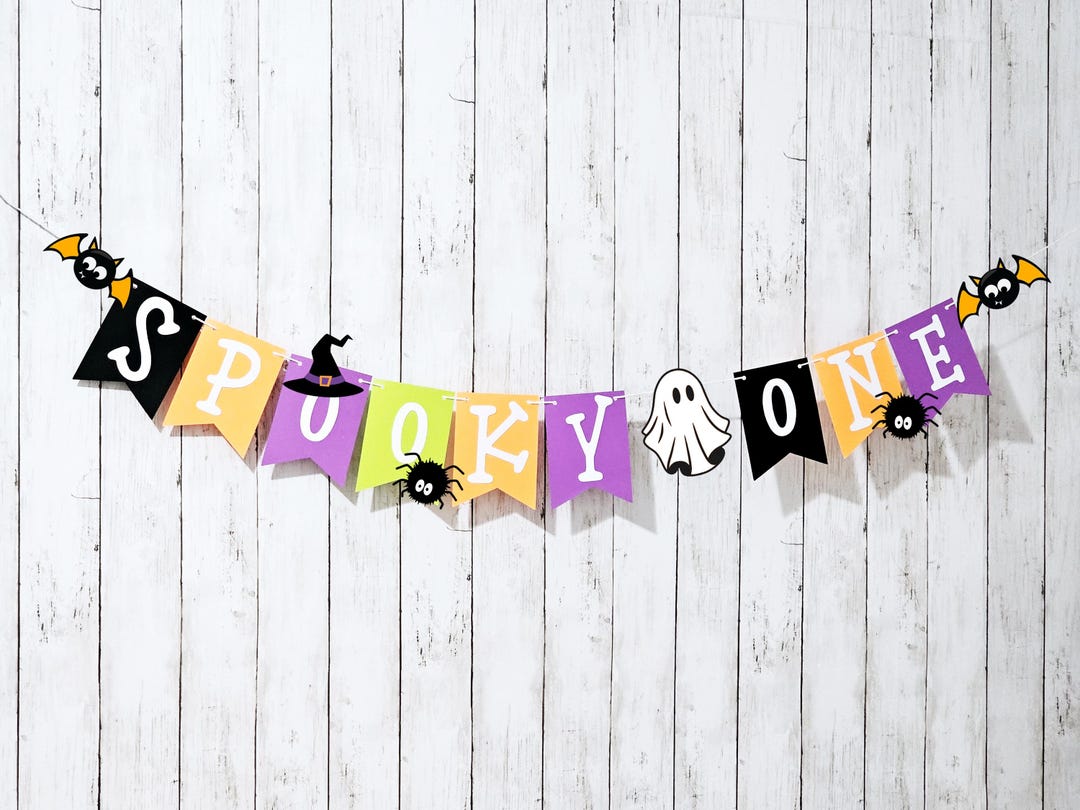 Spooky ONE Banner, Halloween Banner, Ghost Halloween Photo Prop - Etsy