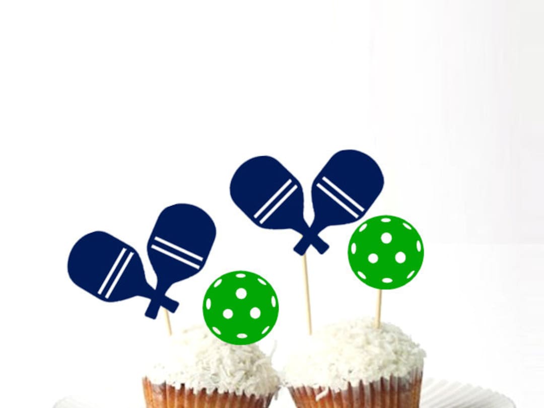 Set of 24pcs - Double Sided Pickleball Cupcake Toppers - Etsy
