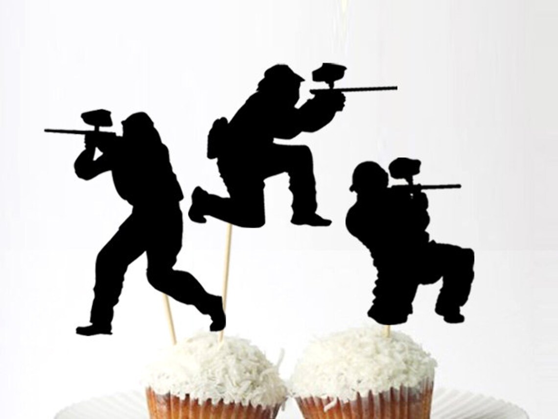 Set of 24pcs - Paintball Cupcake Topper - Etsy