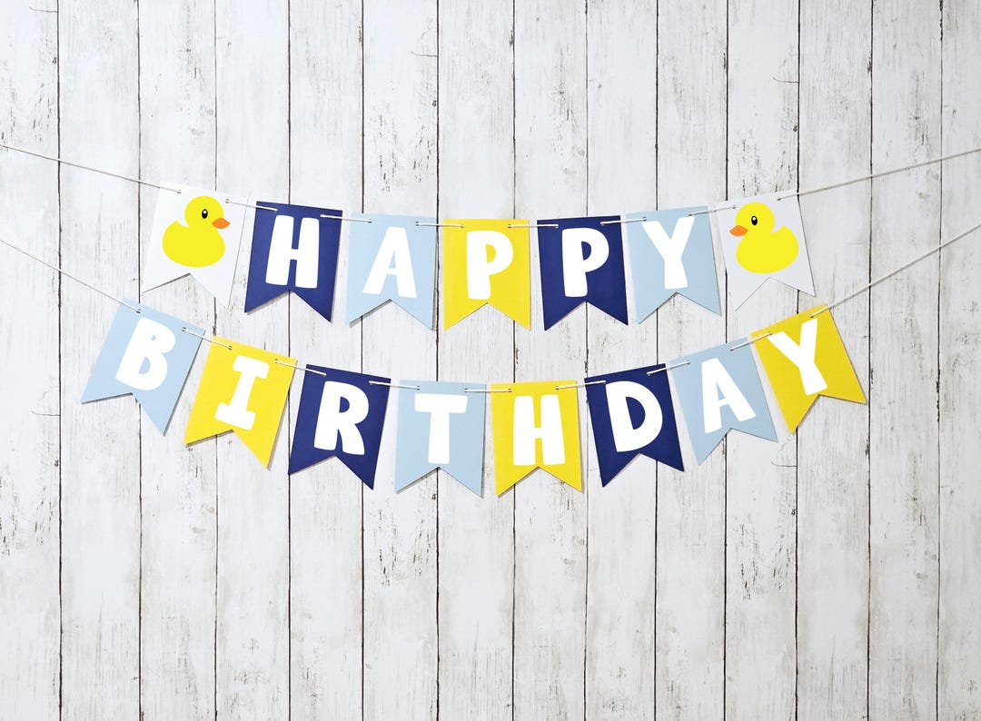 Rubber Duck Birthday Banner, Ducky Birthday Party, Baby Shower Party ...