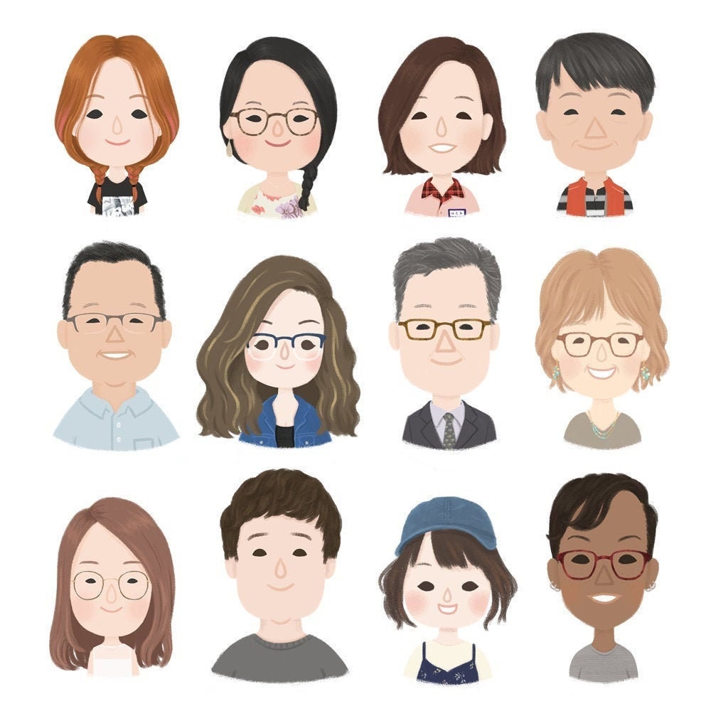 Digital Illustrated Portrait Personalized Cartoon Illustration Digital ...