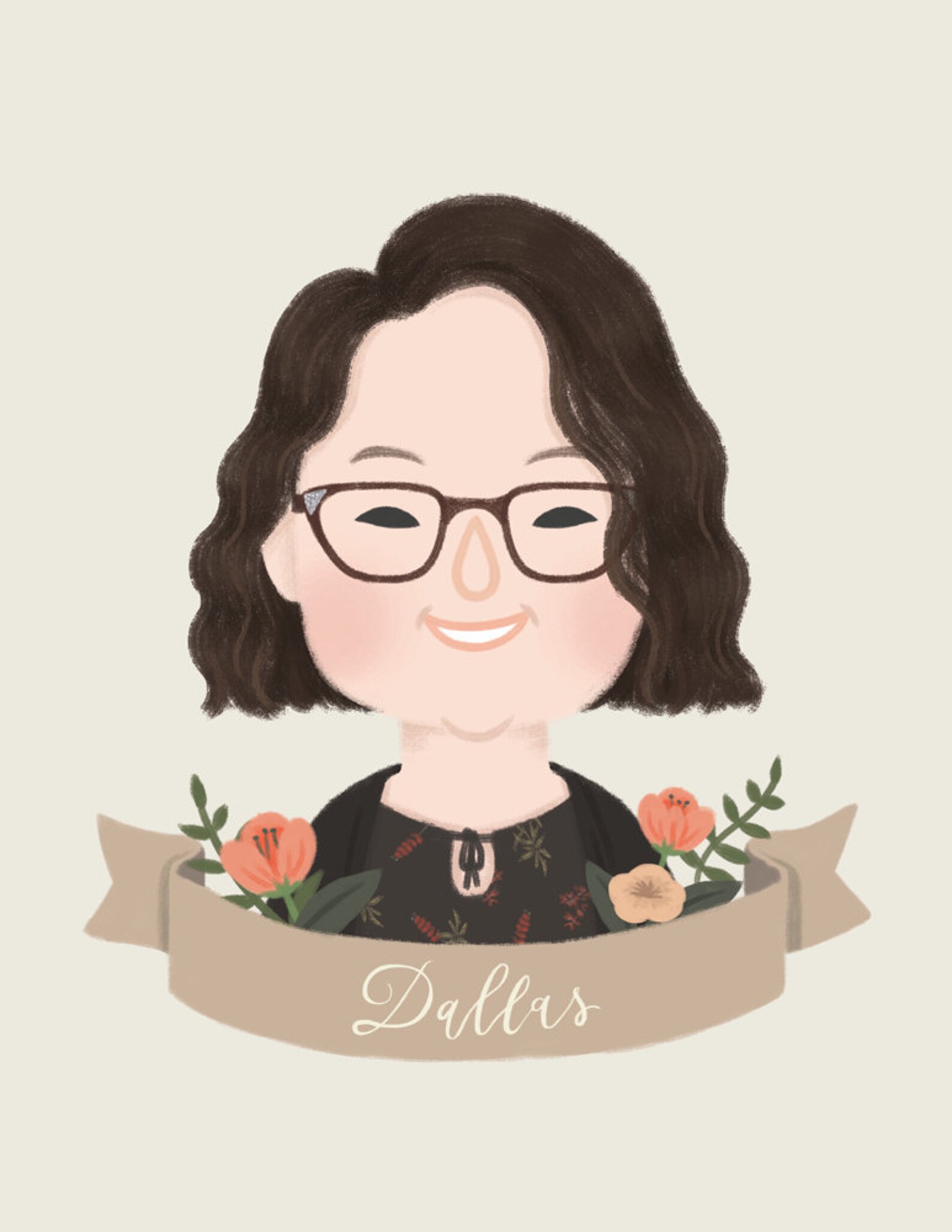 Custom Illustrated Personal Portrait Single Portrait | Etsy