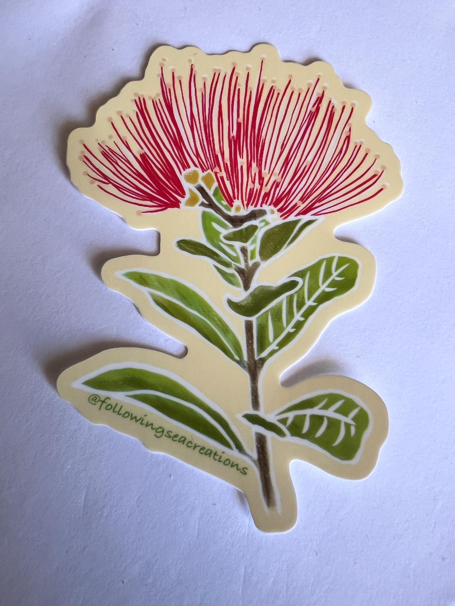 Hawaiian Flower Sticker - 'ōhi'a Lehua - Etsy