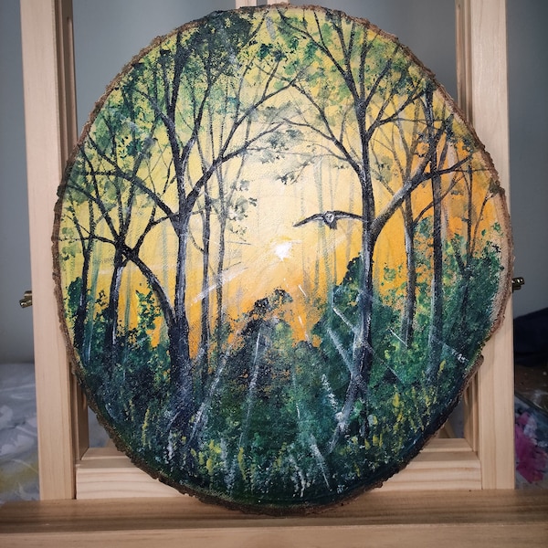 Log Slice Painting - Etsy