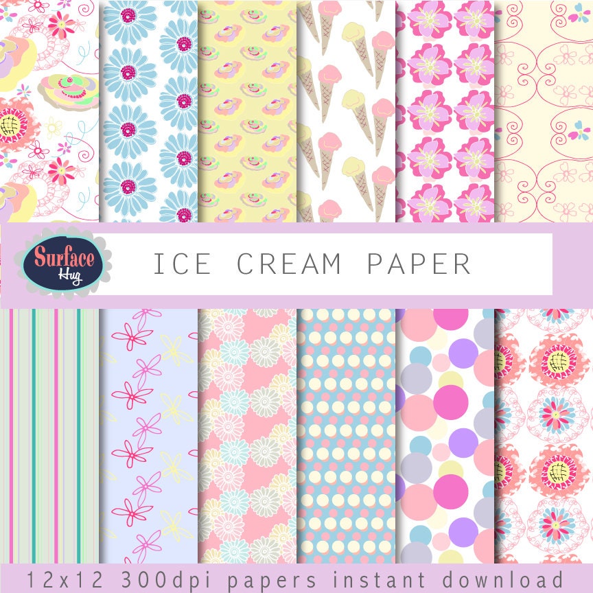 printable digital paper pastel scrapbook paper Pastel paper Floral ...