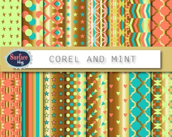 Digital Paper Coral - Etsy