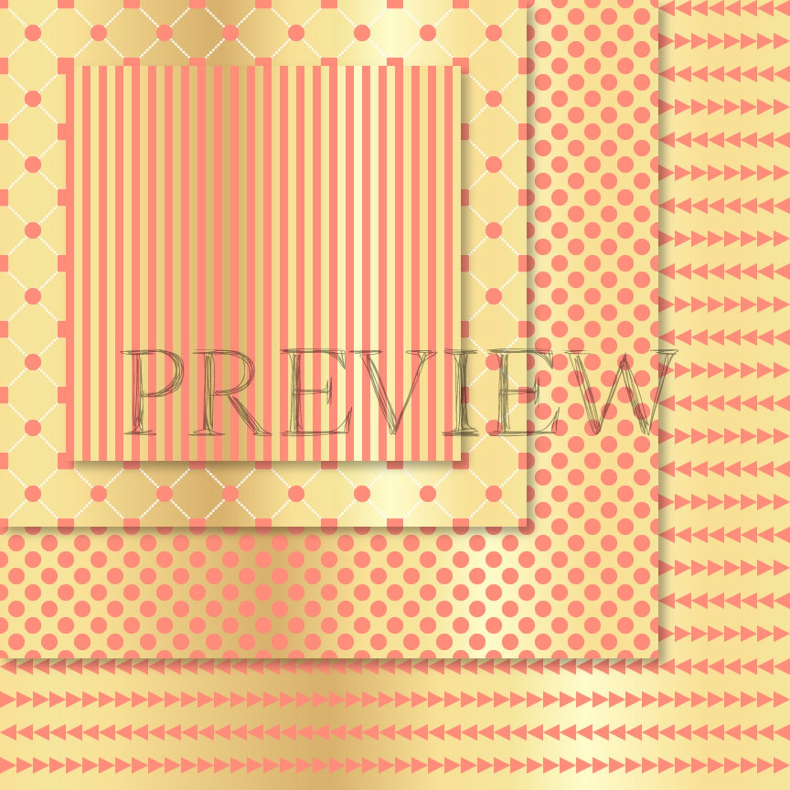 Gold Digital Paper CORAL AND GOLD Background Orange Gold - Etsy