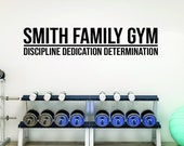 Personalized Custom Home Gym Name Decal DISCIPLINE DEDICATION - Etsy