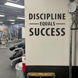 DISCIPLINE EQUALS SUCCESS Classroom Wall Decal, Office Wall Decal, Gym ...