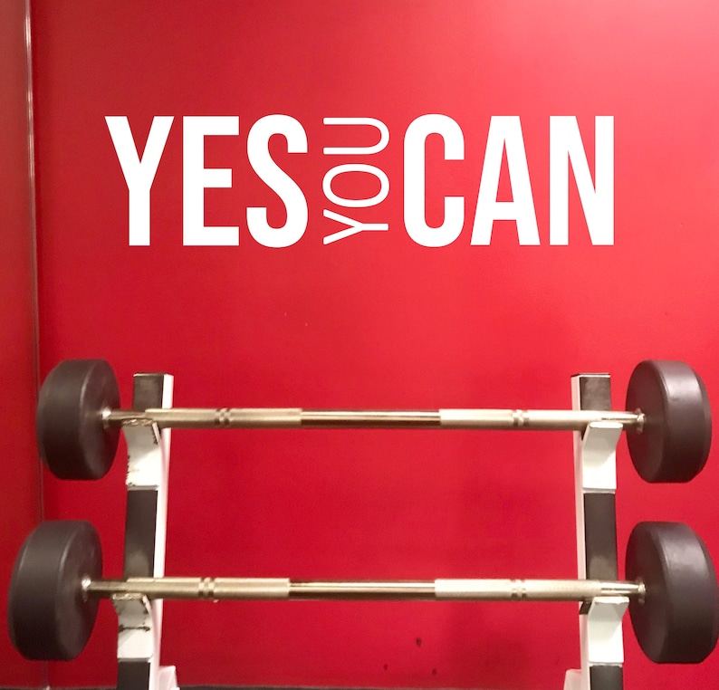 YES YOU CAN Wall Decal. Gym Decor Ideas Gym Design Ideas - Etsy
